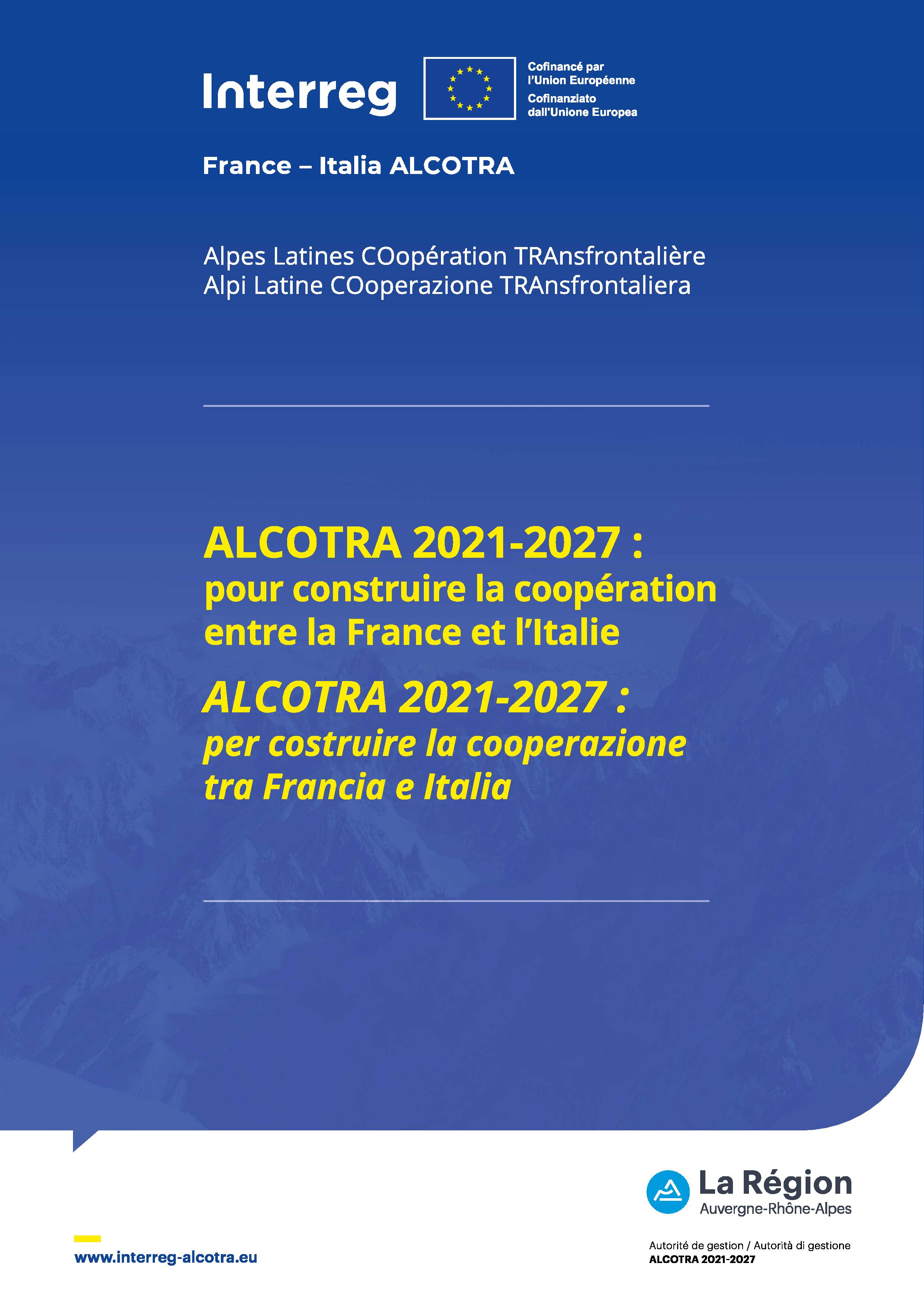 9 MAI 2023, INTERREG ALCOTRA FÊTE L’EUROPE AVEC UNE NOUVELLE PLAQUETTE | Alcotra 2021 - 2027